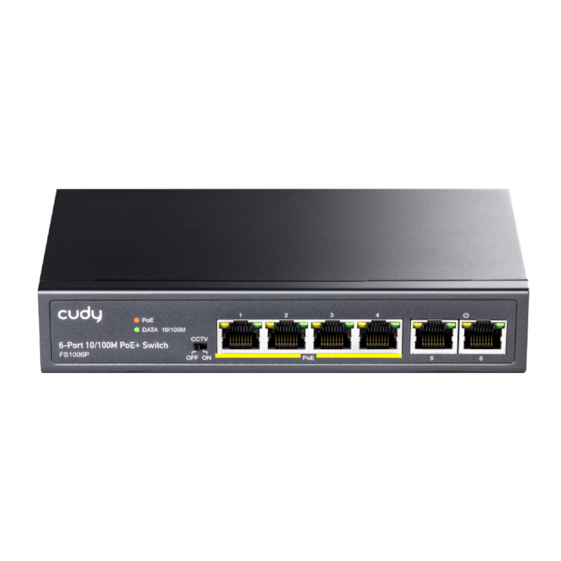 Cudy 6-Port Ethernet Unmanaged Switch - 4 Ports POE - Syntech