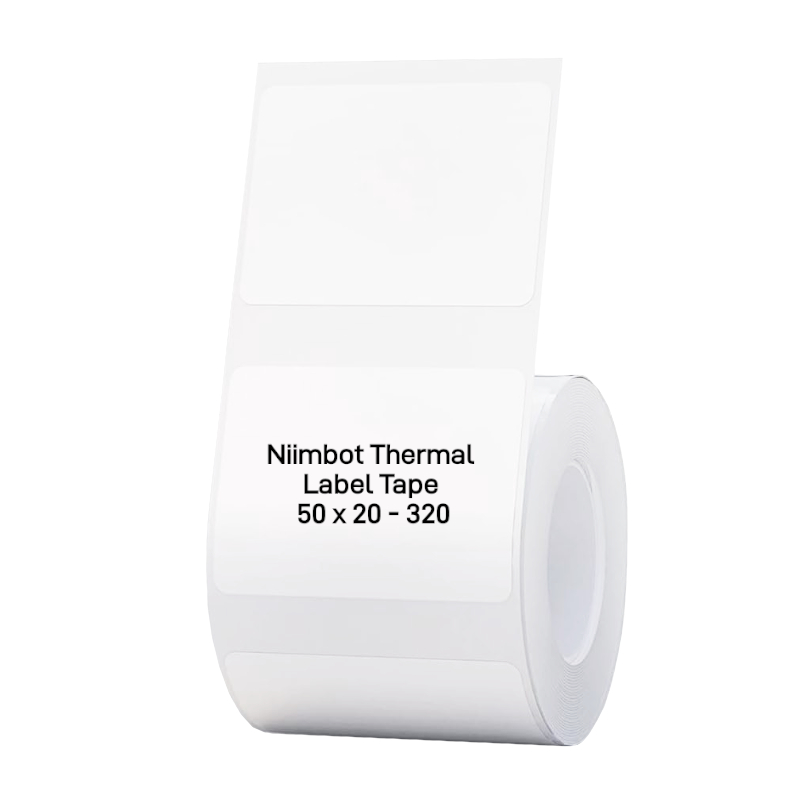 NIIMBOT B1/B21/B3S Thermal Label 50x20mm - 320 Labels Per Roll - White - Syntech