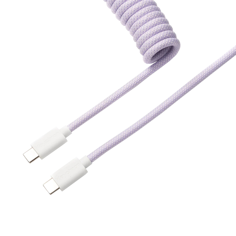 Keychron Coiled Aviator Cable - Light Purple/Straight - Syntech