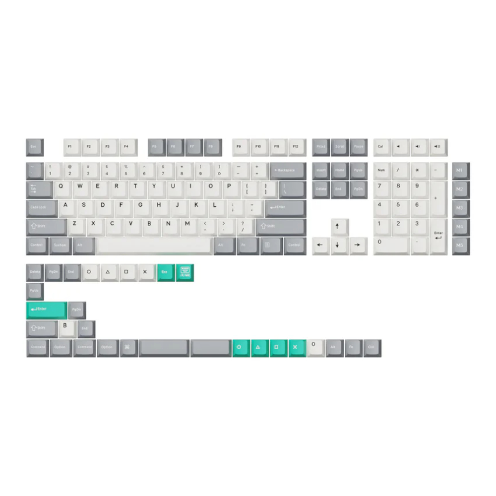 Keychron Cherry Profile Double Shot PBT Full Keycap Set - Grey/White ...