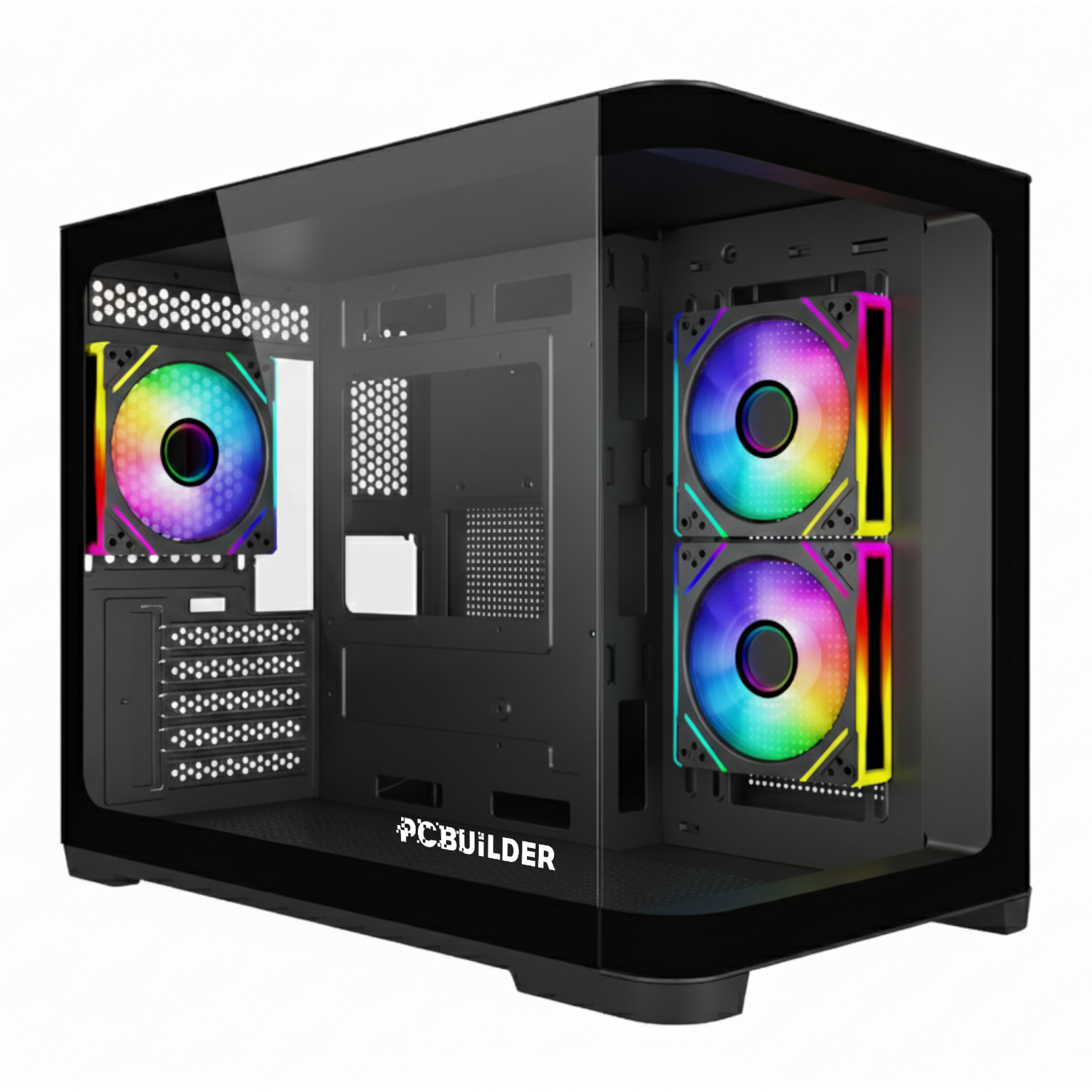 PCBuilder HIDEOUT Micro-ATX Back-Connect Gaming Chassis - Syntech
