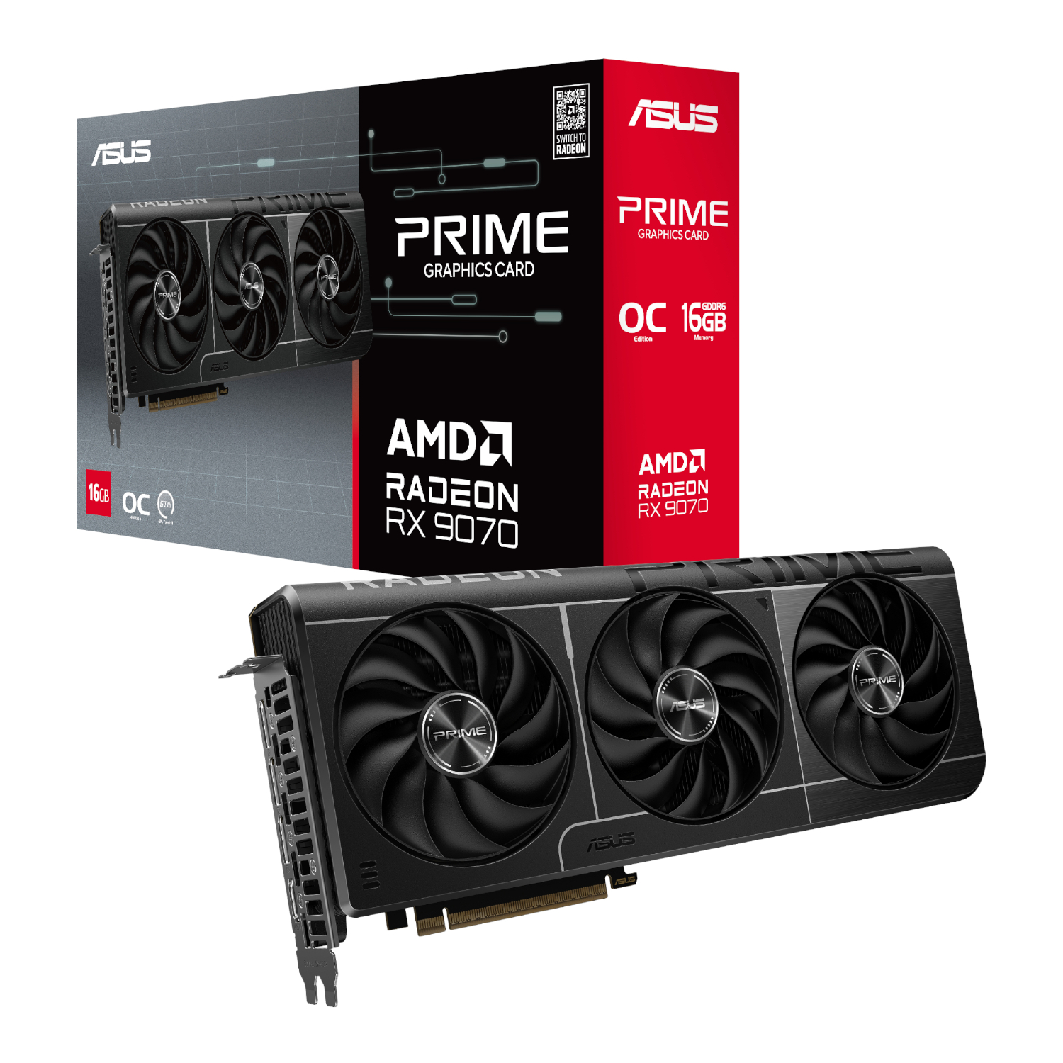 Getta | Asus Prime Radeon RX 9070 OC Edition 16GB GDDR6 Graphics Card ...