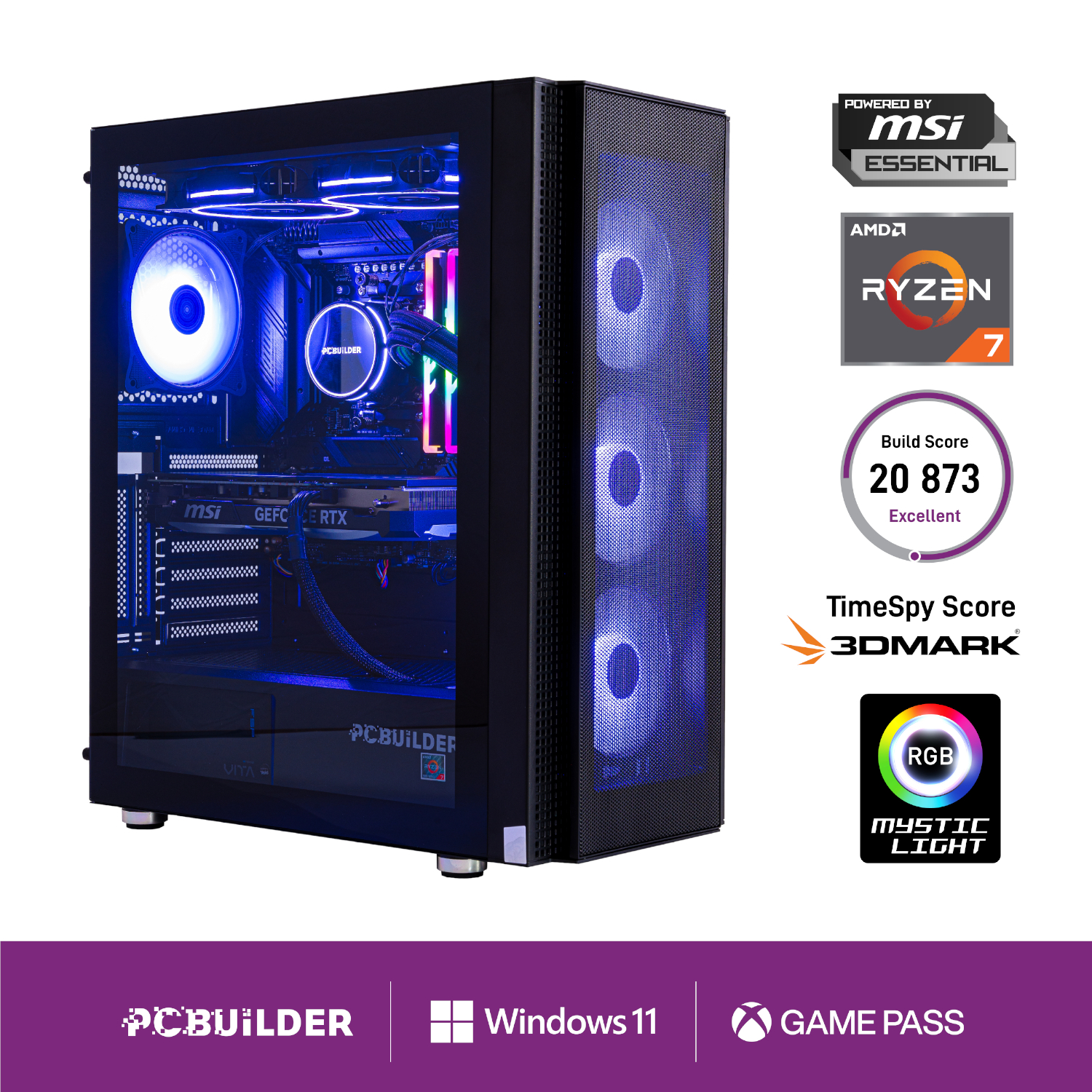 PCBuilder Ryzen 7 9700X TACTICIAN Windows 11 Gaming PC - Syntech
