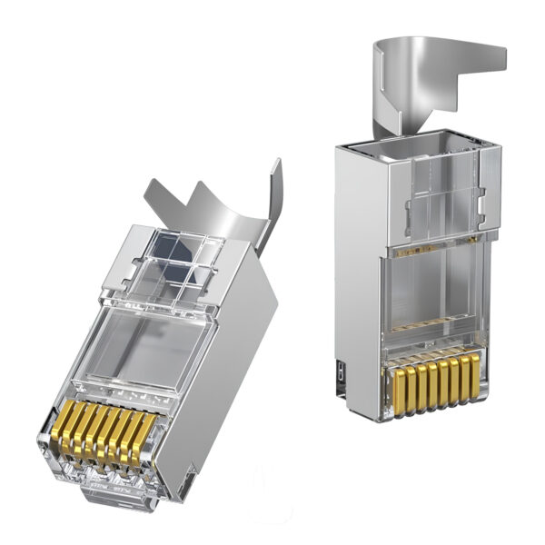 UGreen Cat6 RJ45 Modular Plugs (50 Pcs)–Transparent with Gold Contacts ...