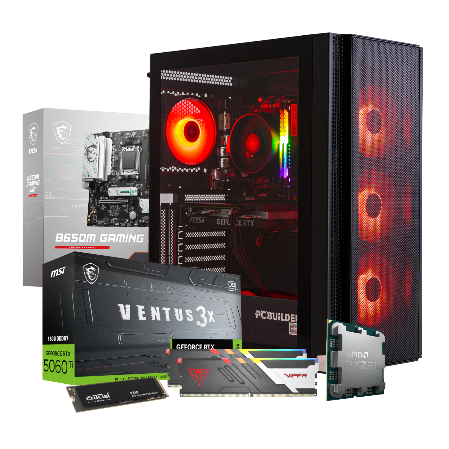 PCBuilder Ryzen 5 9600X NEXUS Windows 11 Gaming PC - Syntech